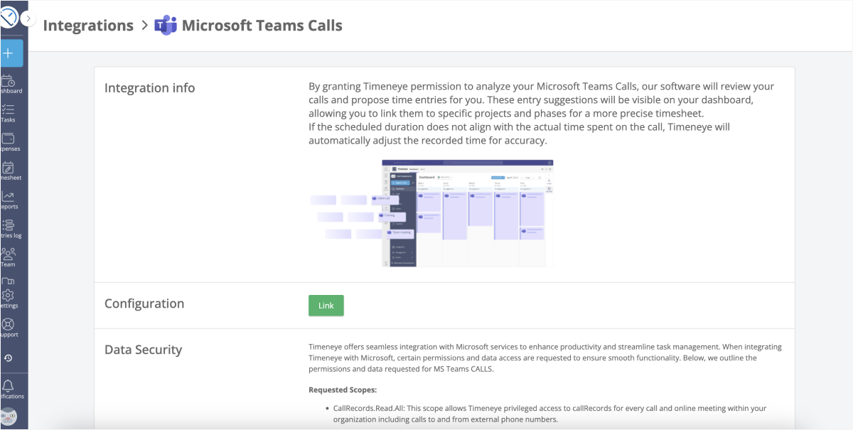Time tracking for Microsoft Teams Calls by Timeneye